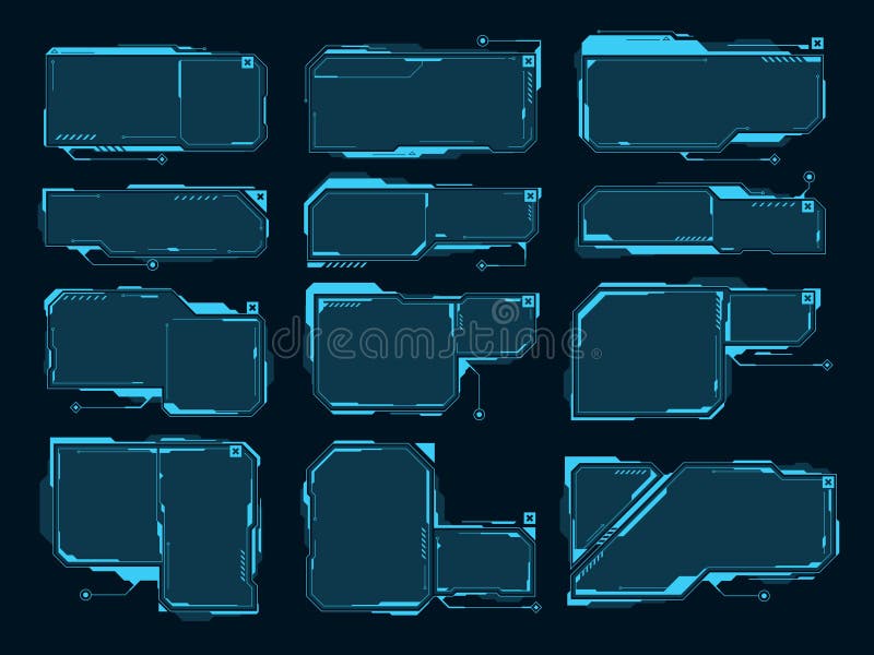 Futuristic Plates for Text. Cosmic Footnote Headings on Modern ...