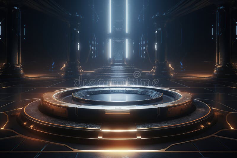 Futuristic Platform stock illustration. Illustration of cyberpunk ...