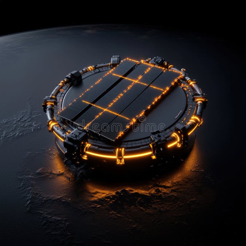 Futuristic Platform with Glowing Neon Accents Suitable for Science ...