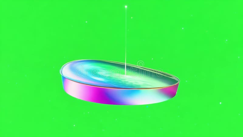 Futuristic Platform with an Iridescent Surface Levitating Smoothly ...
