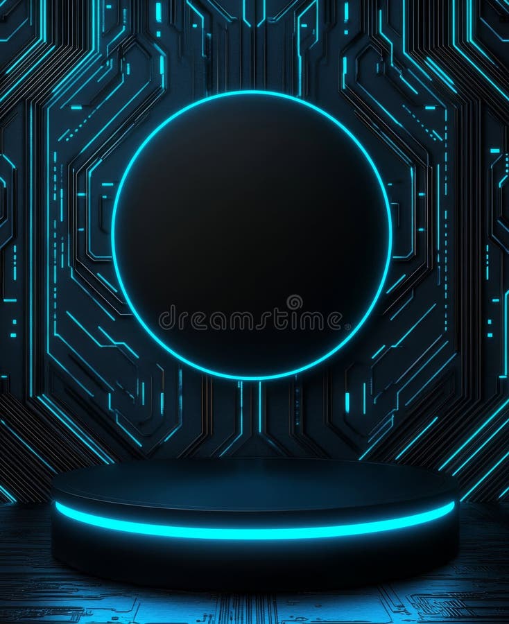 A Futuristic Platform is Set Against a Circuit Backdrop and Accompanied ...