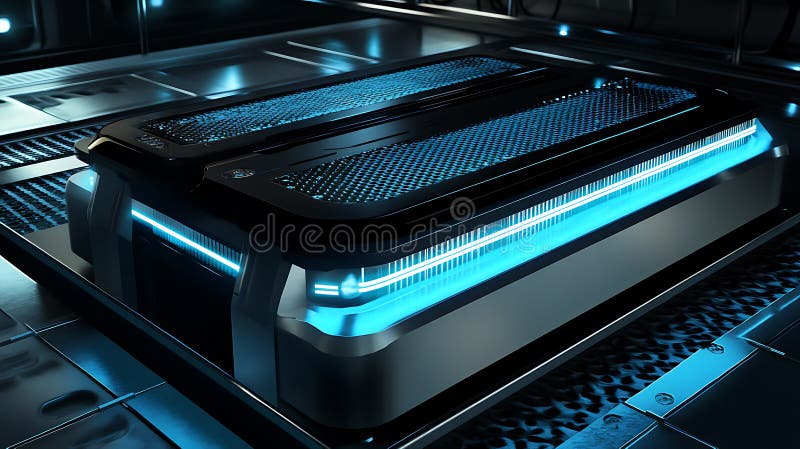 Futuristic Platform with Sleek Design, Blue Lighting Accentuates Its ...