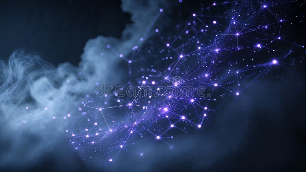 Futuristic Plexus Network Glowing in Digital Cloud Computing ...