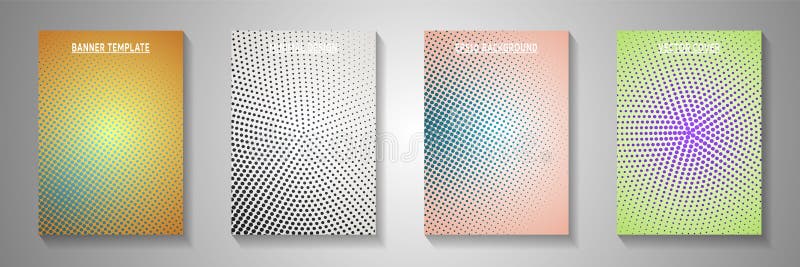 Futuristic Point Faded Screen Tone Title Page Templates Vector Batch ...