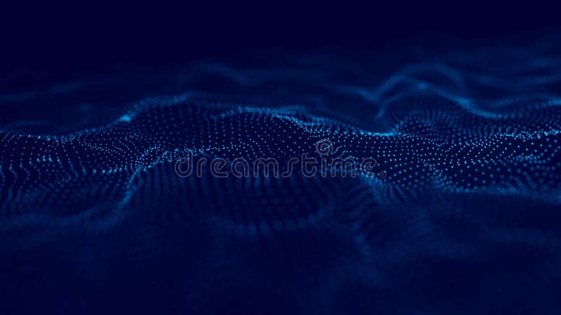 Futuristic Point Wave of Particles. Visualization of Sound Waves. Dark ...