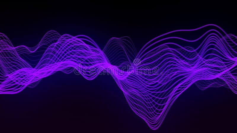 Futuristic Point Wave of Particles. Visualization of Sound Waves ...