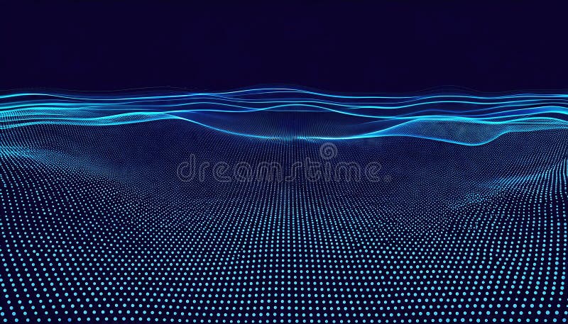 Futuristic Point Wave in a TechnologyDriven Backdrop a Vibrant Display ...