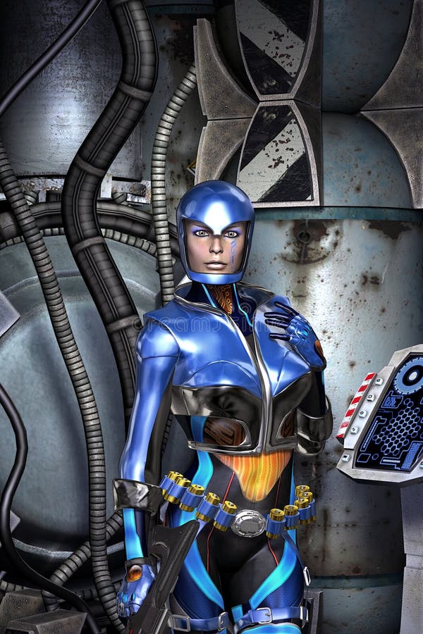 Running robots woman stock illustration. Illustration of rendering ...