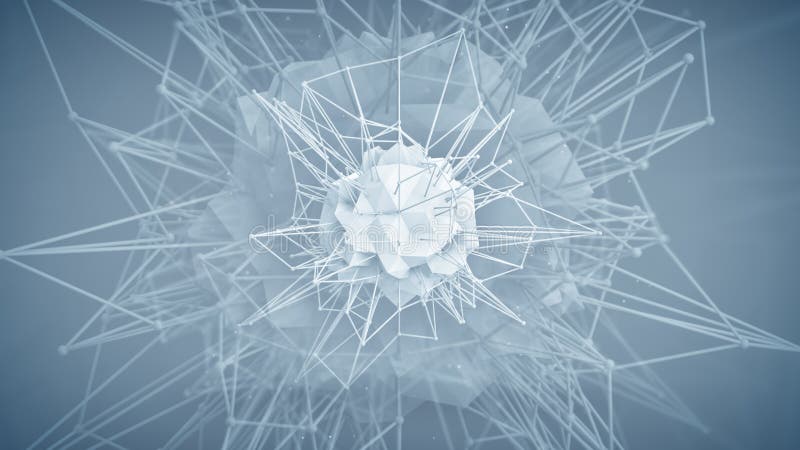 Futuristic Polygonal Core Shape. Abstract 3d Render Stock Illustration ...