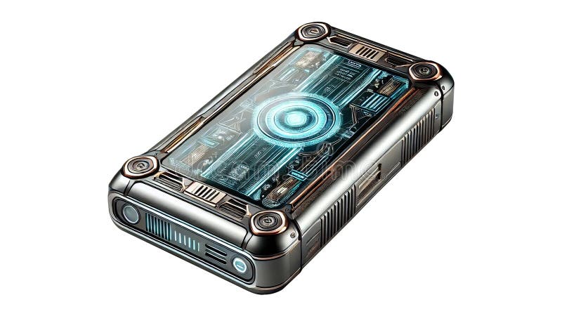 Futuristic Portable Device with Advanced Interface Stock Illustration ...