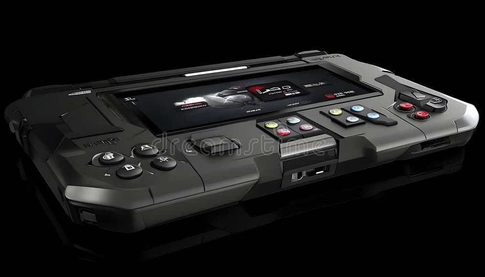 Futuristic Handheld Gaming Console Stock Illustration - Illustration of ...