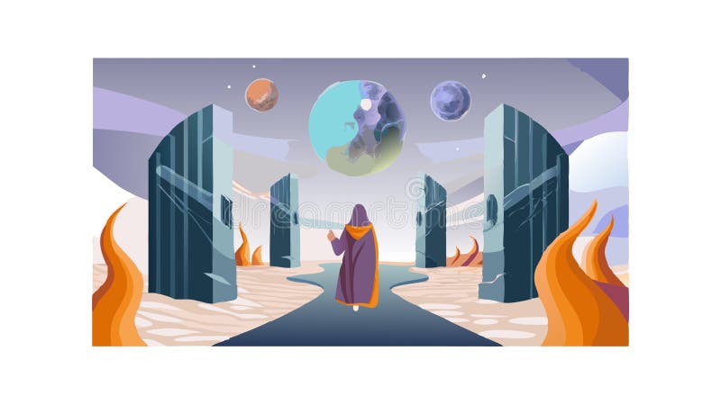 Futuristic Portal Scene, Sci-Fi, Vector Design Generative AI Stock ...