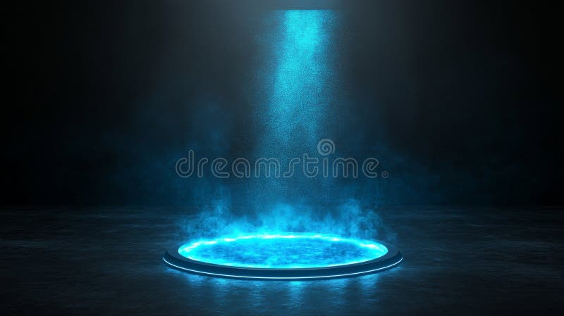 A Futuristic Portal Shines in a Dark Room with a Digital and Tech ...