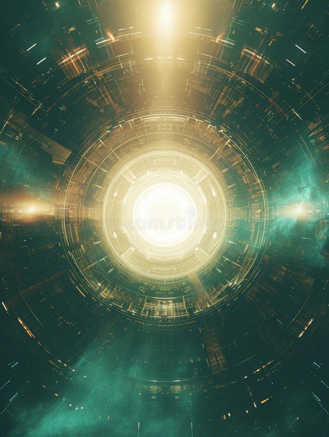 Futuristic Portal in Space stock illustration. Illustration of ...