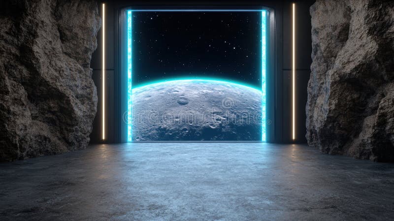 Futuristic Portal To Outer Space Stock Illustration - Illustration of ...