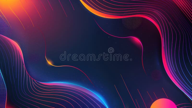 Futuristic Poster Design with Neon Lines and Metallic Textures for Tech ...