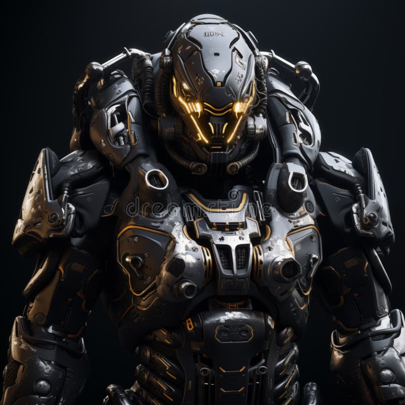 A futuristic power armour stock illustration. Illustration of costume ...