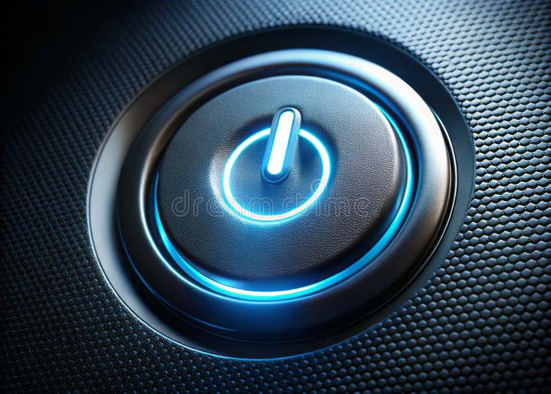 Futuristic Power Button with Interconnected Logo Design Sleek Modern ...