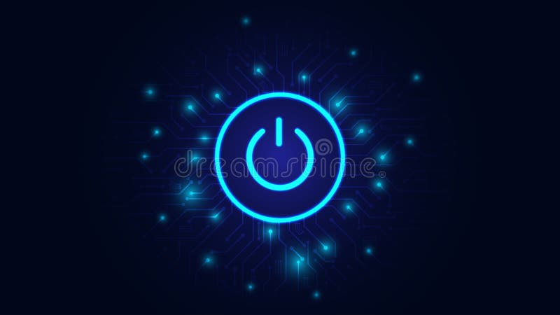 Futuristic Power Button Security Cyber Connection Technology. Cyber ...