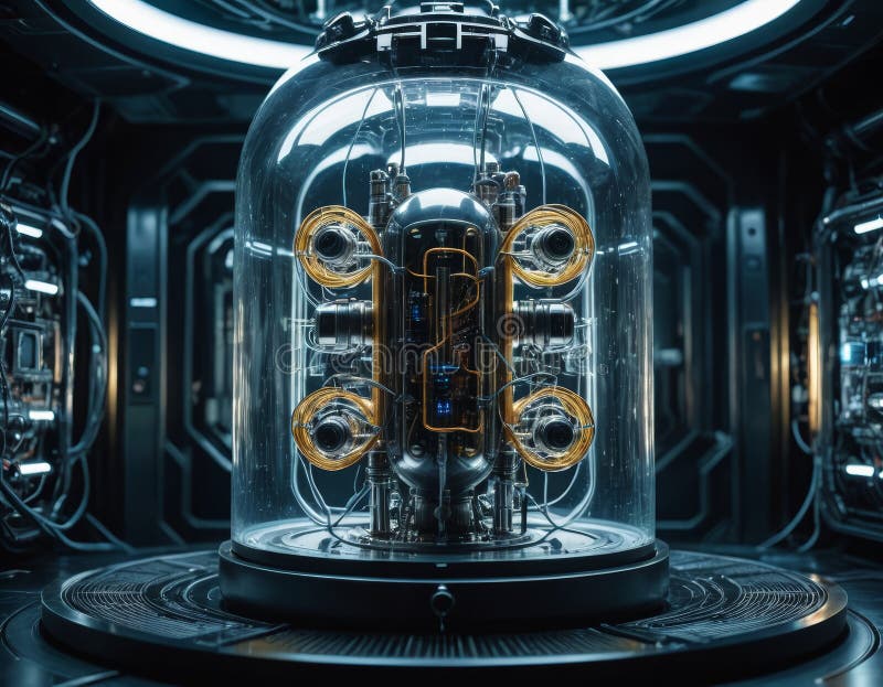 Futuristic Power Core Contained within a Transparent Protective Dome in ...