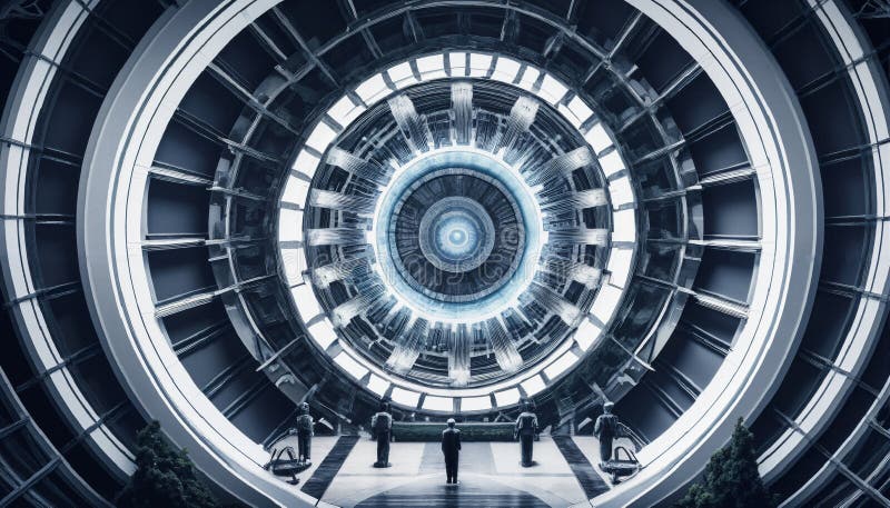 Futuristic Power Core Observation Point Stock Image - Image of power ...