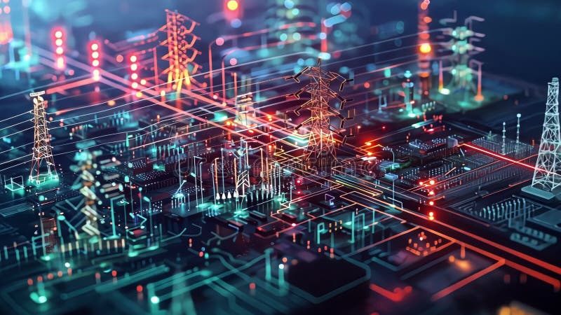 Futuristic Power Grid Managing Energy Distribution with Modern Technology Stock Video - Video of ...