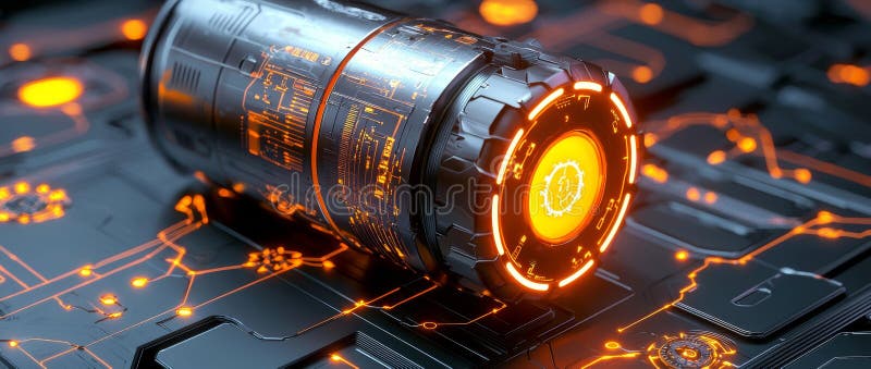A Futuristic Power Module Displaying Advanced Battery Technology, Rapid ...