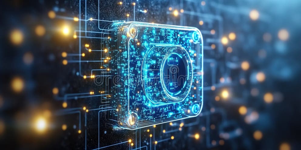 Futuristic Power Socket Design Illuminated by Digital Circuitry and ...
