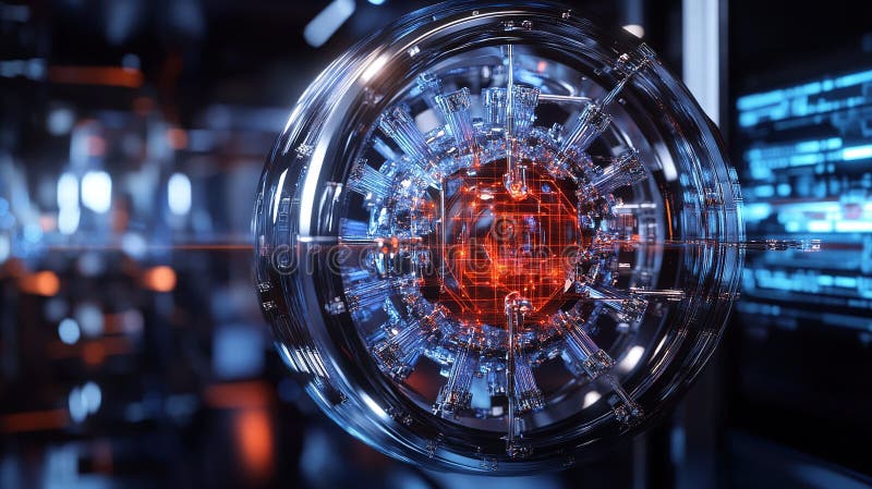 A Futuristic Power Source Glowing with Energy Inside a High-tech ...