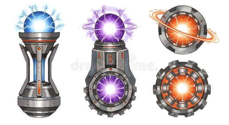 Sci-Fi Energy Cores stock illustration. Illustration of abstract ...