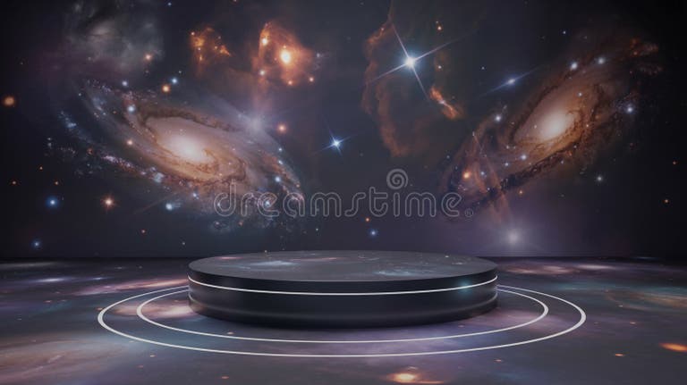 A Futuristic Presentation Space with Galactic Galaxy Background and ...