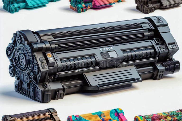 Futuristic Printer Toner Design Stock Illustration - Illustration of ...