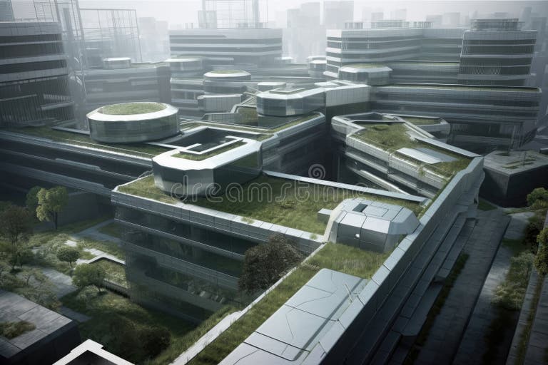 Futuristic Prison, with High-tech Security Features and Advanced ...