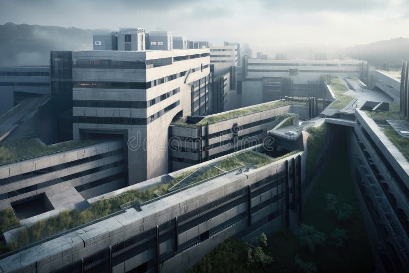 Futuristic Prison, with High-tech Security Features and Advanced ...