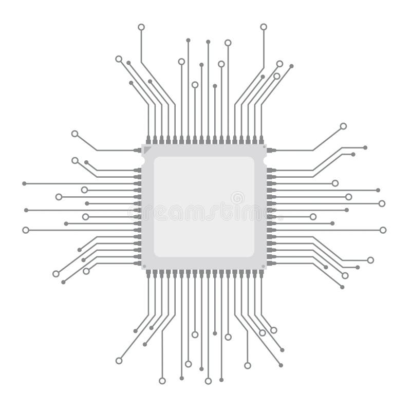 Futuristic Processor Circuit Board Blue Background Stock Vector ...