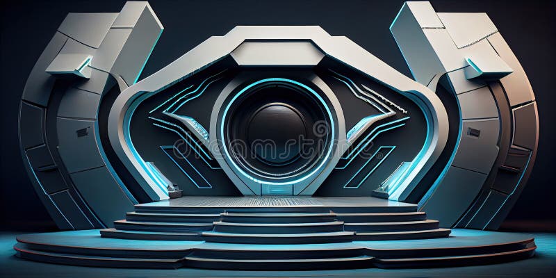 Futuristic product stage. stock illustration. Illustration of ...