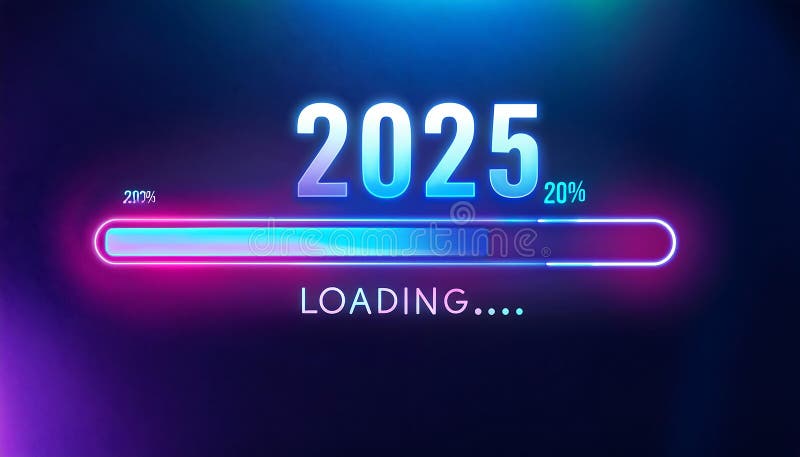 Futuristic Progress Bar Design Indicating Loading for the Year 2025 ...