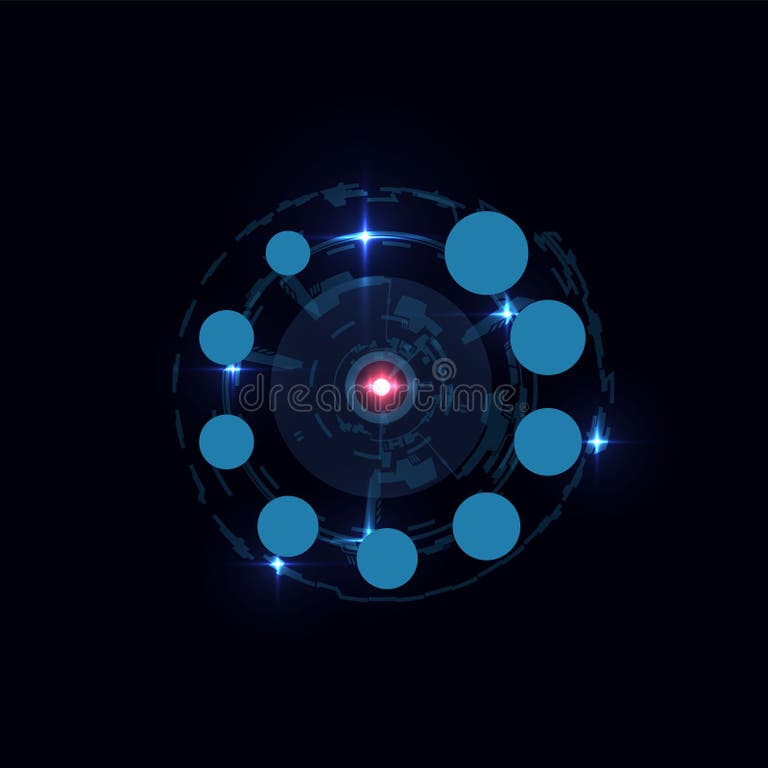 Futuristic Progress Loading Bar with Circles, Round Indicator, Download ...