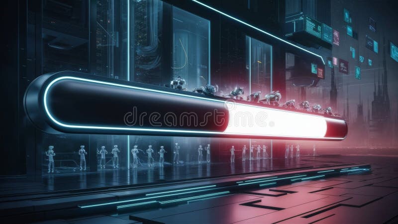 Futuristic Progress Loading Bar, Modern Software Interface Stock Photo ...