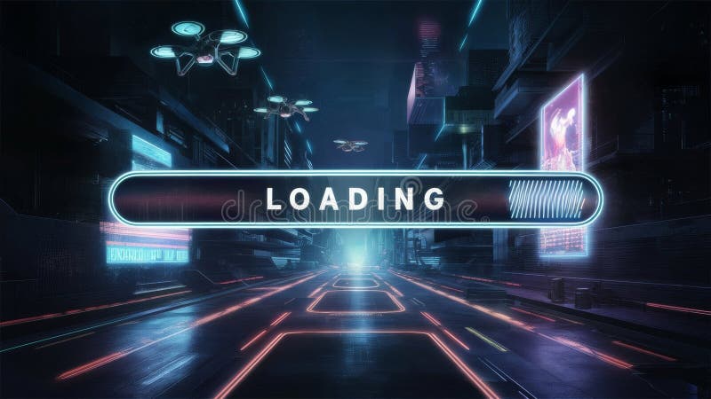Futuristic Progress Loading Bar, Modern Software Interface Stock Image ...