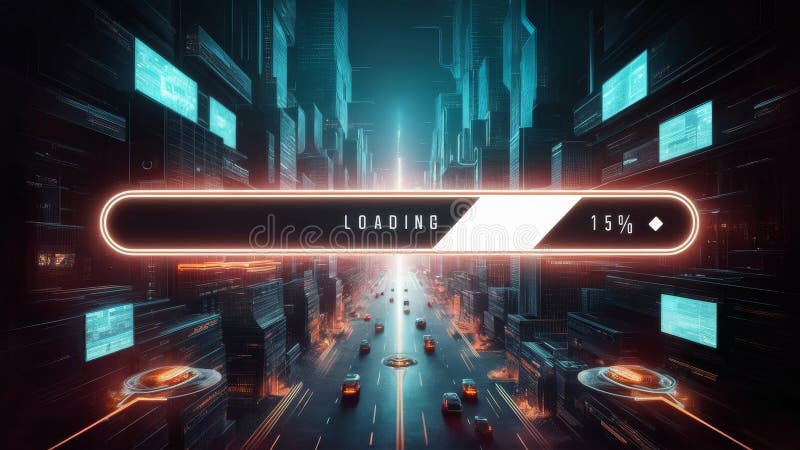 Futuristic Progress Loading Bar, Modern Software Interface Stock Image ...