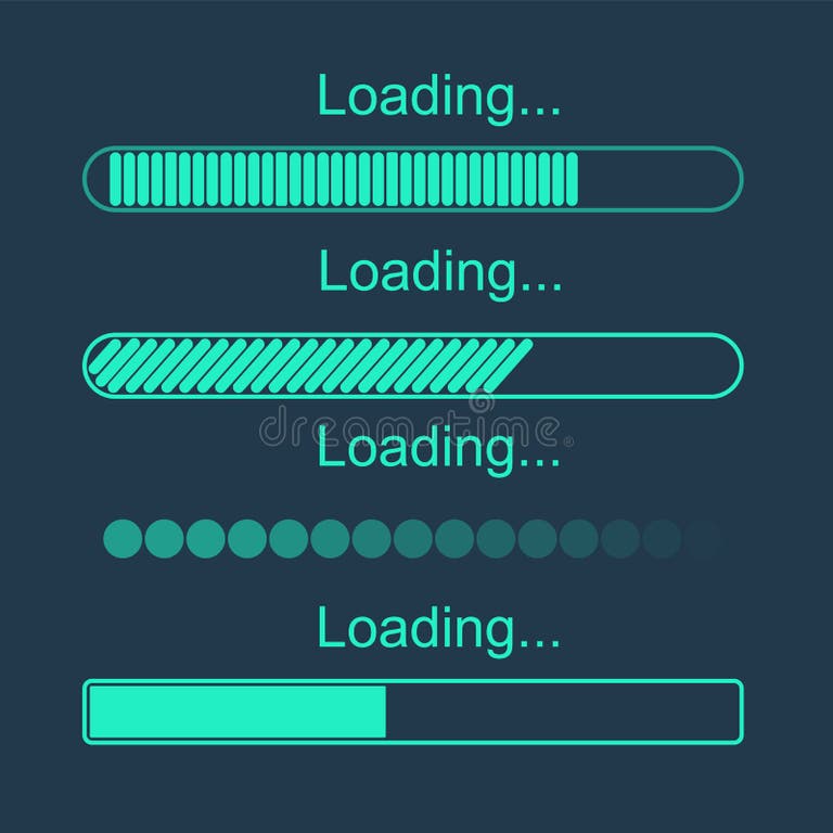 Futuristic Progress Loading Bar. Set of Indicators. Download Progress, Web Design Template ...
