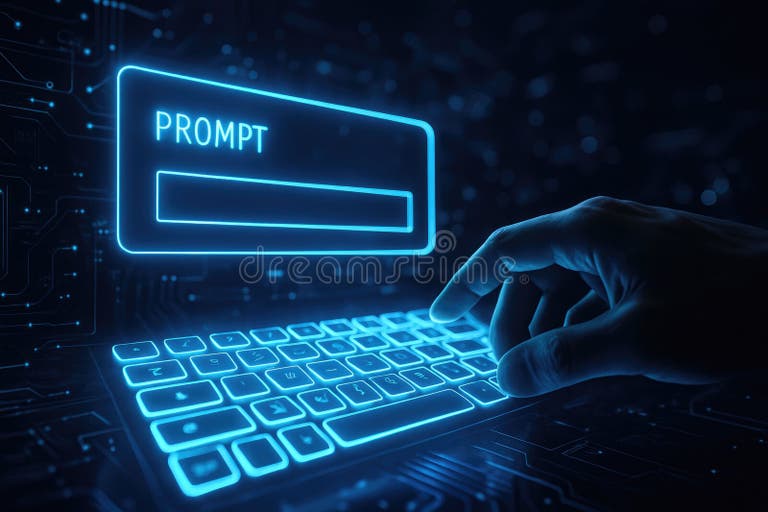 Futuristic Prompt Interface Digital Keyboard Input Stock Illustration ...