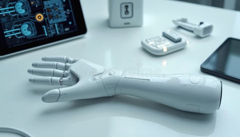 Futuristic Prosthetic Arm with Smart Technology Elements in Modern ...