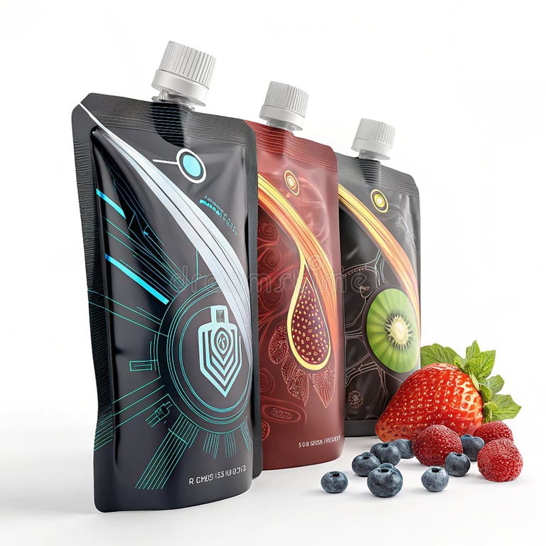 Ultra Modern Protein Shake Pouch with AI Generated Designs Stock ...