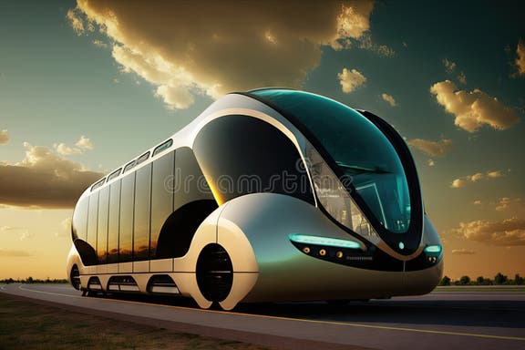 Futuristic Public Transportation System, with Sleek Vehicles and ...