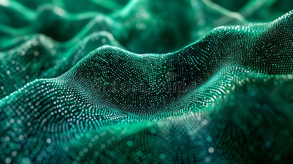 Futuristic Pulsating Green Digital Texture with Matrix Effect Stock Illustration - Illustration ...