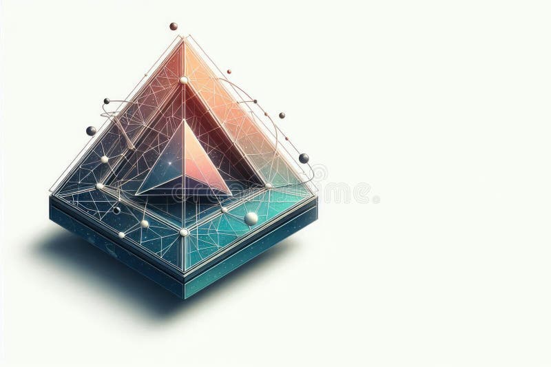 A Futuristic Pyramid with Geometric Elements. Space for Text. Stock ...