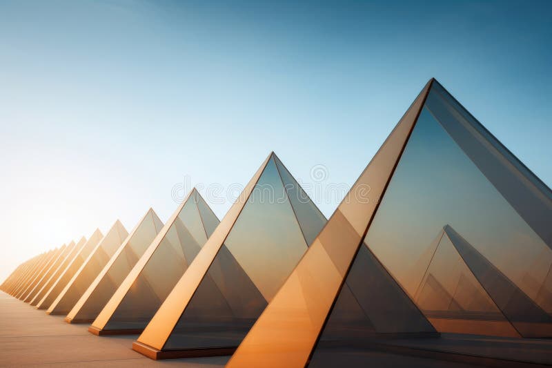 Futuristic Sci-fi Pyramid 3D Render Illustration Stock Illustration ...