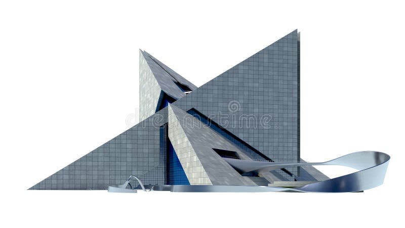 Futuristic Pyramidal Architecture Stock Illustration Illustration Of Triangulated